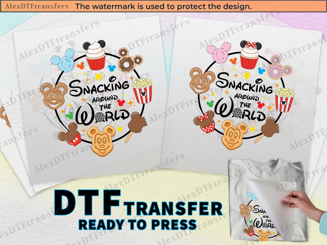 Disney Epcot Snacking Around the World DTF Transfer, Epcot Snacking ...