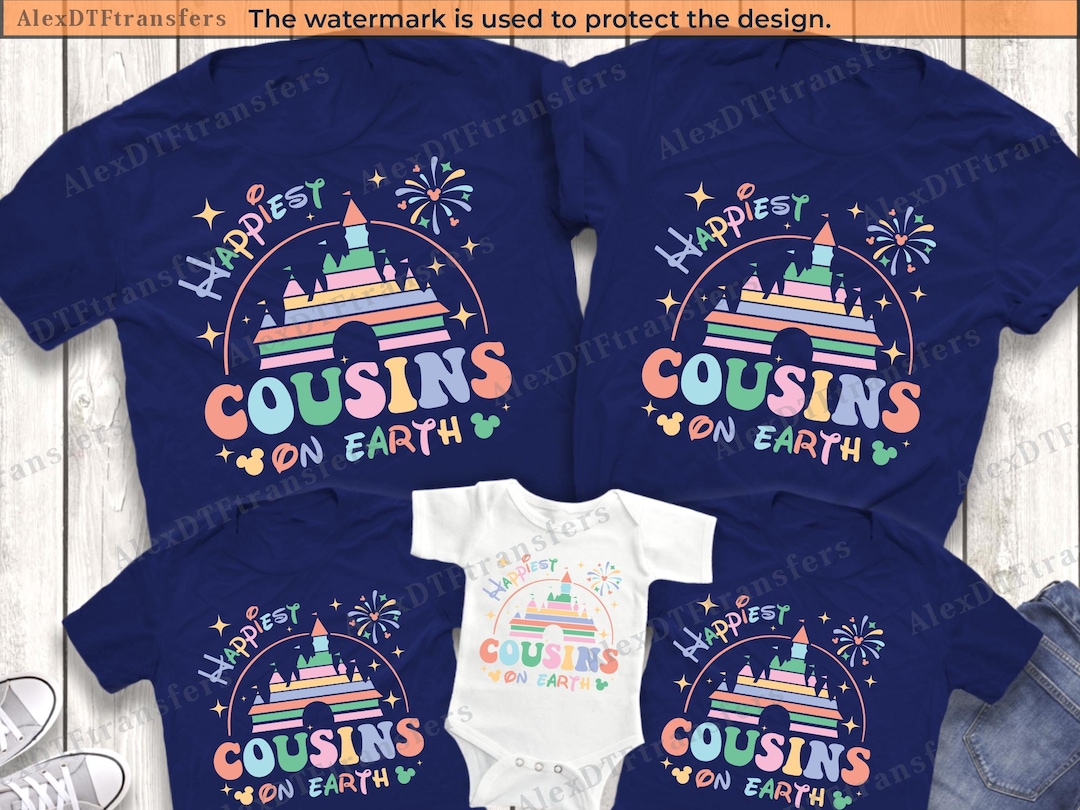 Disney Happiest Cousins Shirt, Comfort Colors Family Matching Tee - Etsy