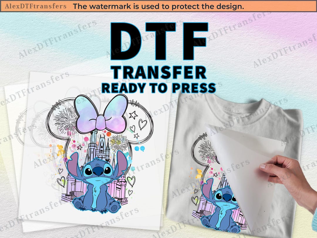 Disney Stitch DTF Transfers, Stitch Ready to Press, Print on Demand ...