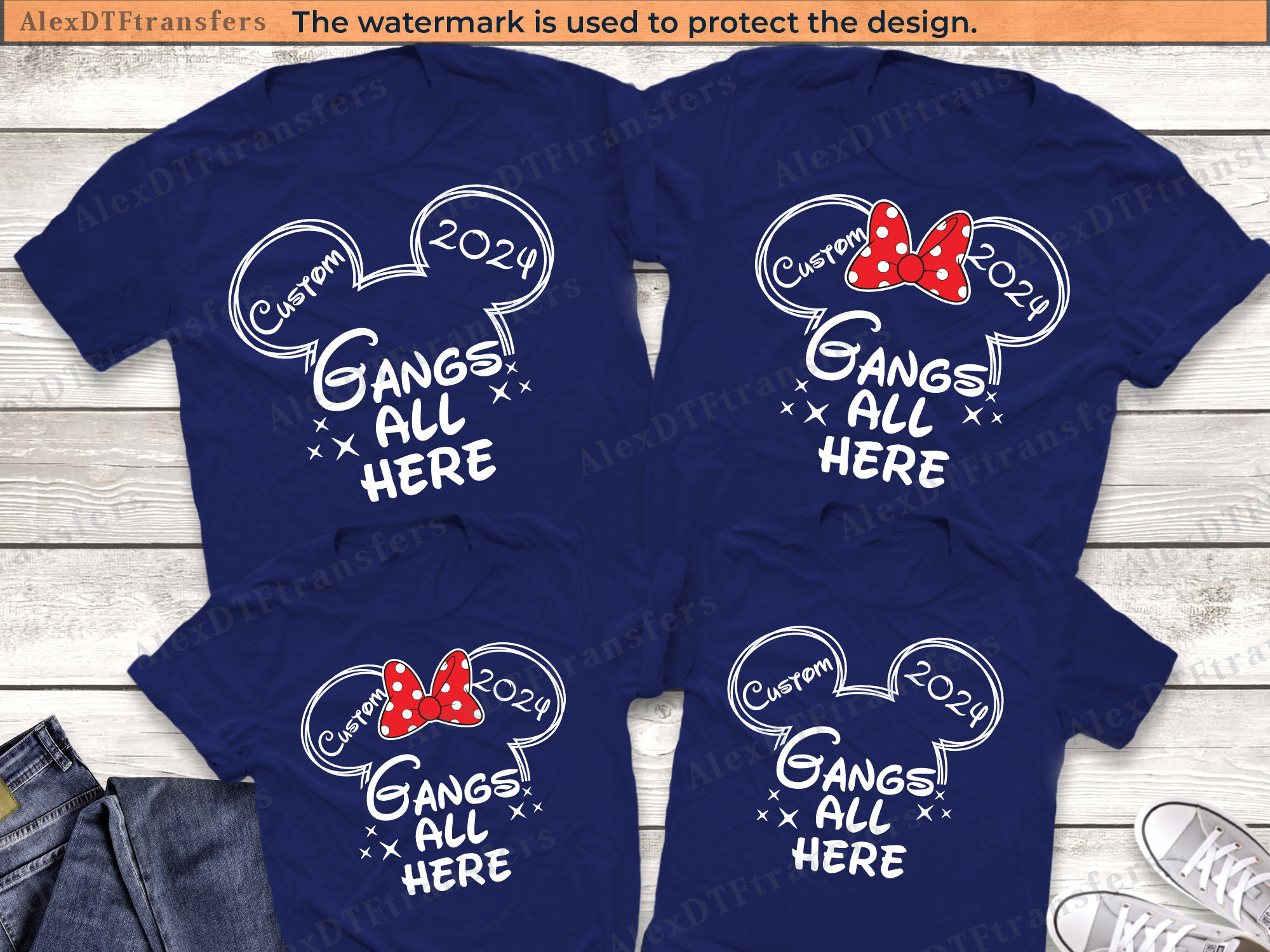Disney Gangs All Here Family Shirts, Custom Disney 2024 Shirt, Disney ...