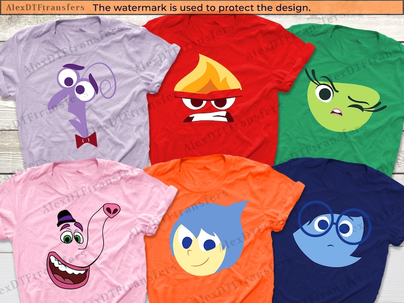 Camisas de personajes de Inside Out, camisas personalizadas de Inside ...