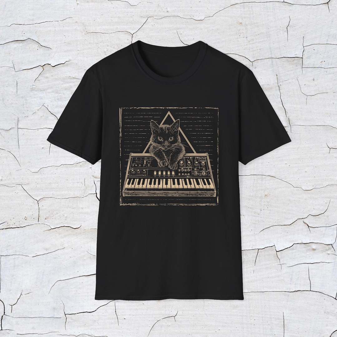 Synthesizer Cat Techno T-shirt, Modular Synth, Moog, Alternate Fashion ...