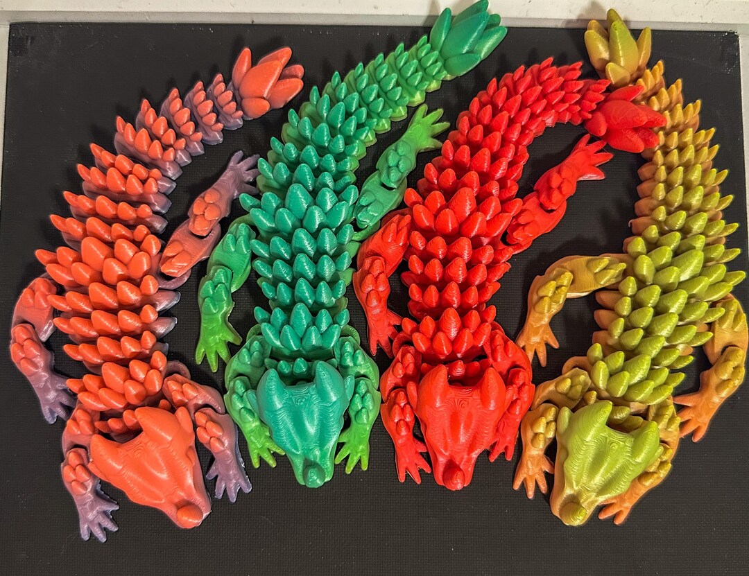 3D Printed Flexible Dragons - Etsy