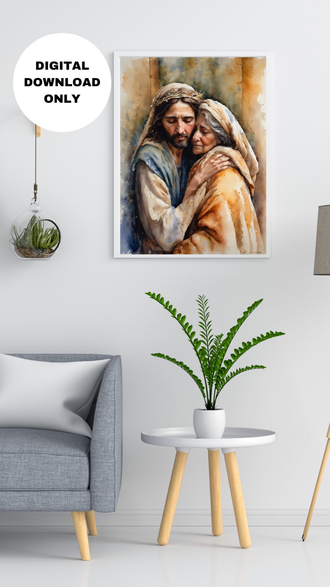 Jesus Embracing His Mother Digital Download Lent Catholic Art - Etsy