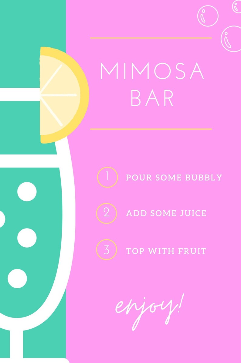 Printable Mimosa Bar Sign - Etsy