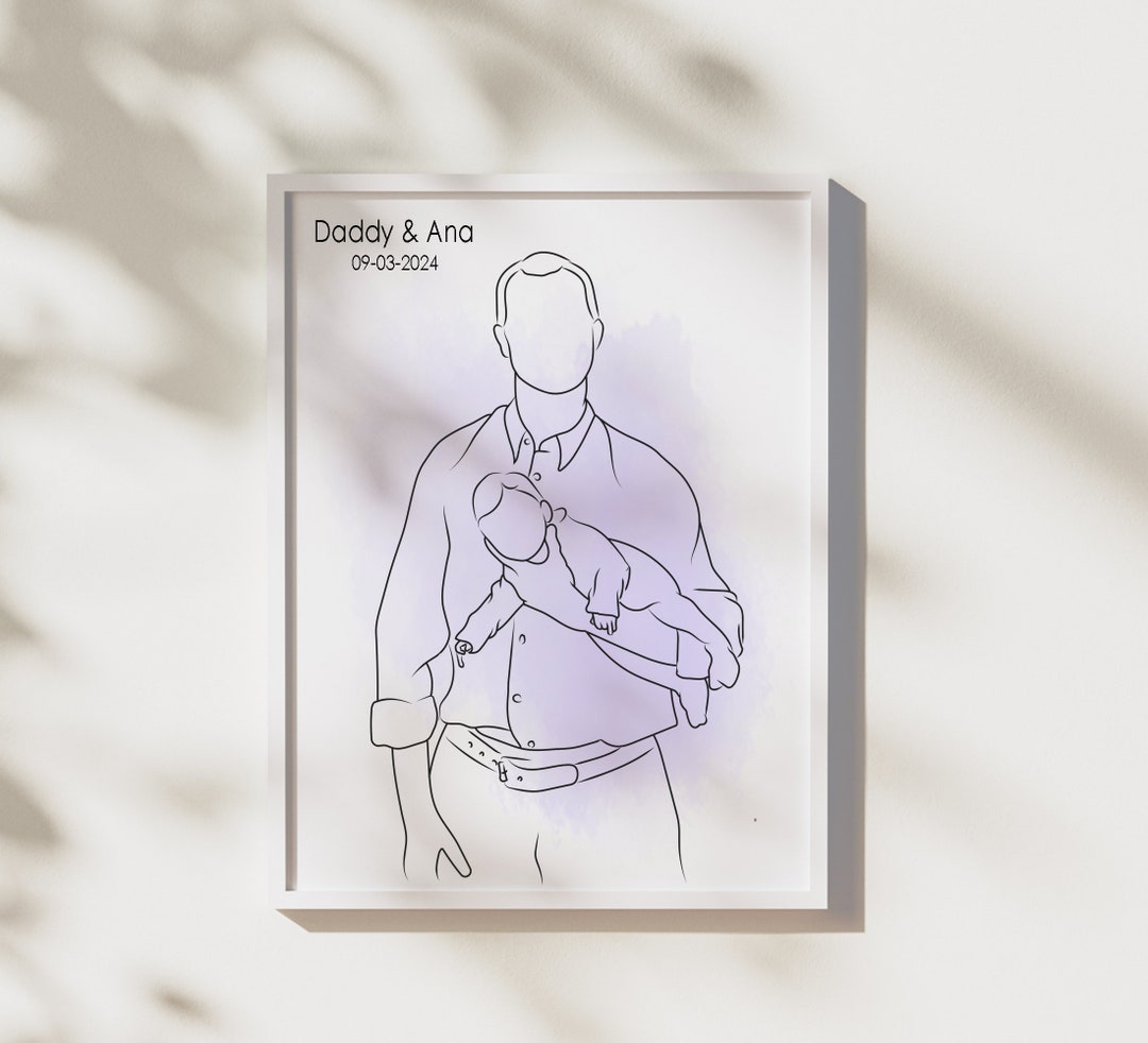 Father Line Art Last Minute Gift One Line Drawing Couple Gifts Line Art ...