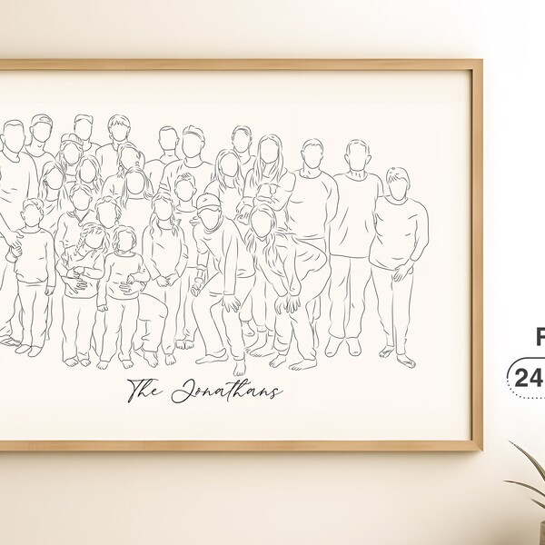 Family Line Drawing - Etsy
