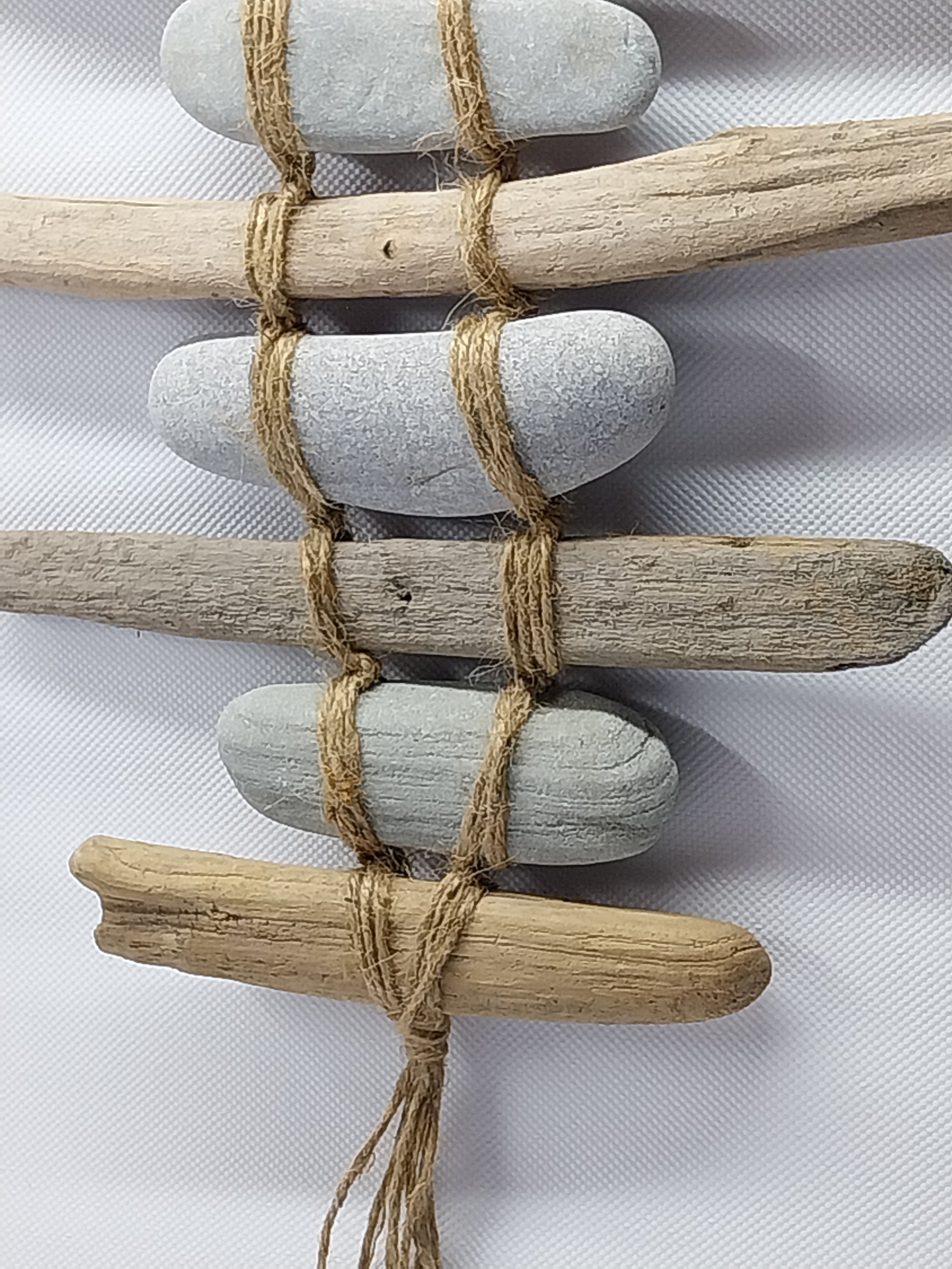 Driftwood and Beach Stone Wall Decor. Natural Sea Stone Wall Hanging ...