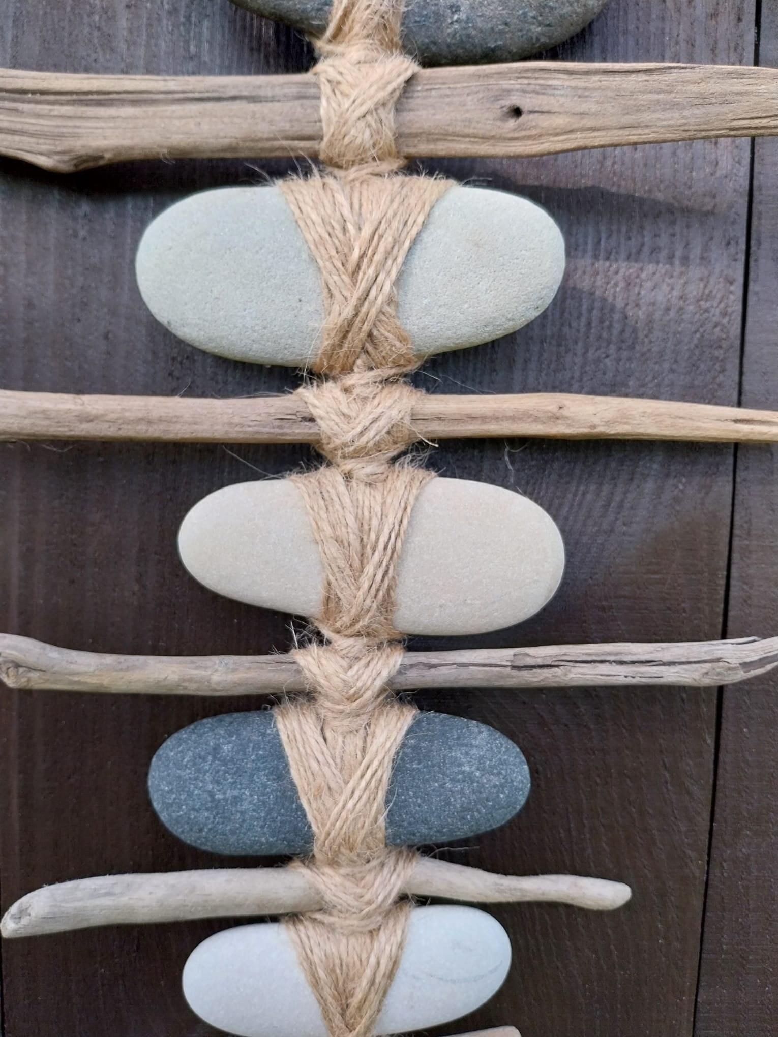 Driftwood and Sea Rock Wall Decor.natural Beach Stone and Driftwood ...