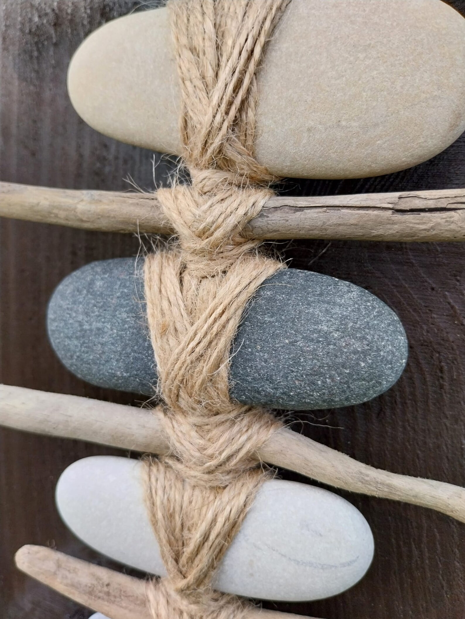 Driftwood and Sea Rock Wall Decor.natural Beach Stone and Driftwood ...