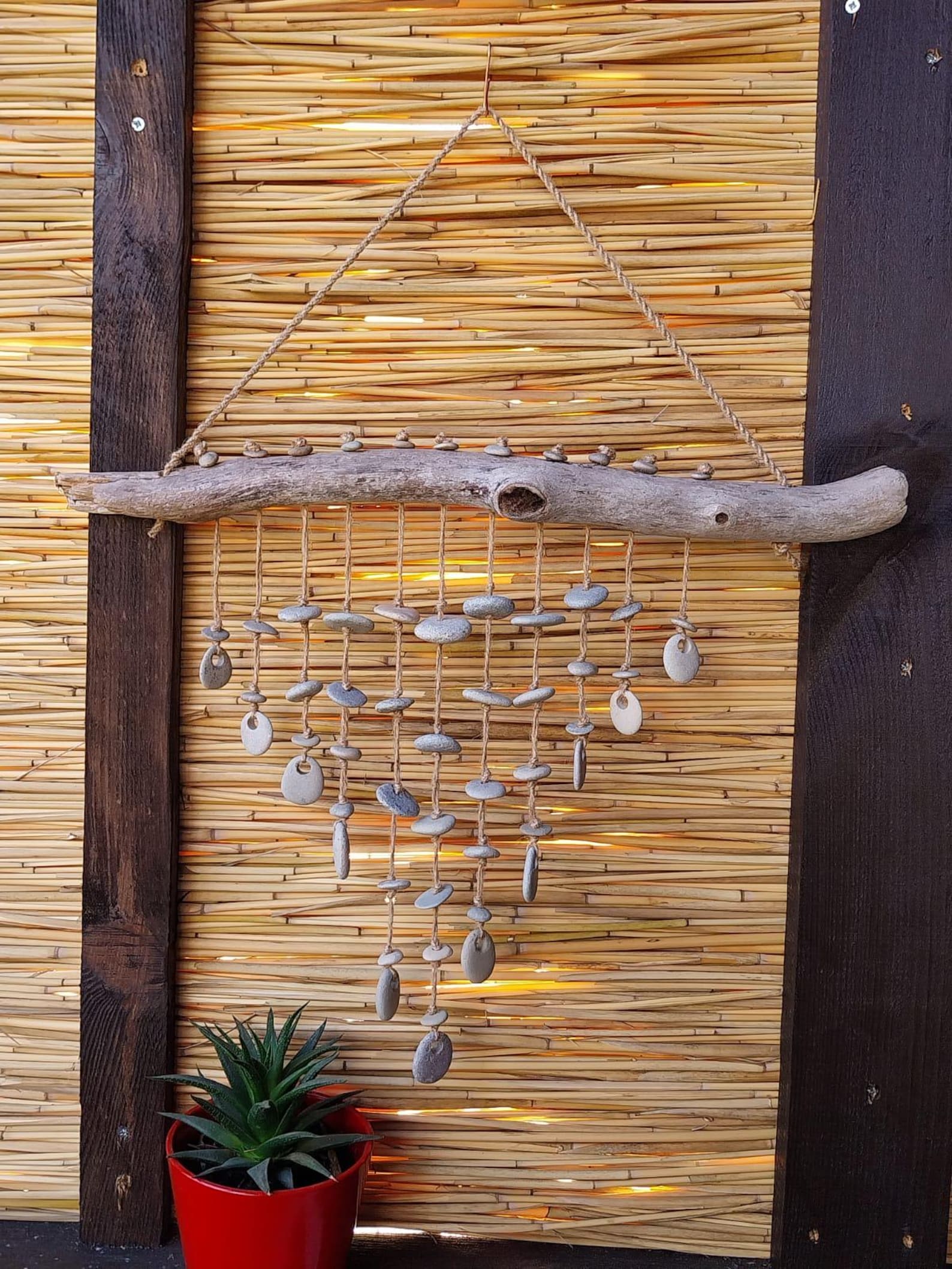 Driftwood Wall Decor.driftwood and Beach Stone Wall Hangings.driftwood ...