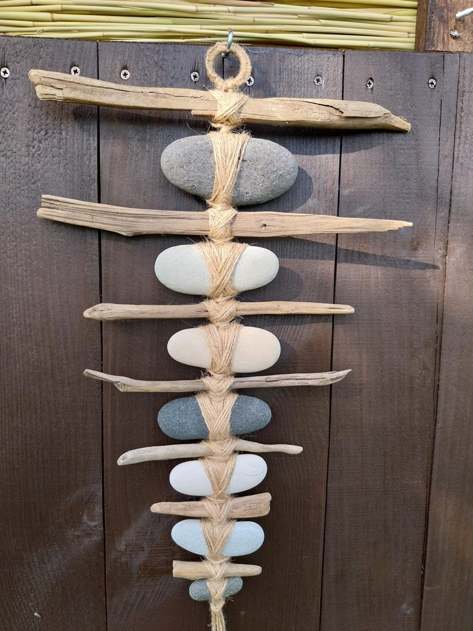 Driftwood and Sea Rock Wall Decor.natural Beach Stone and Driftwood ...