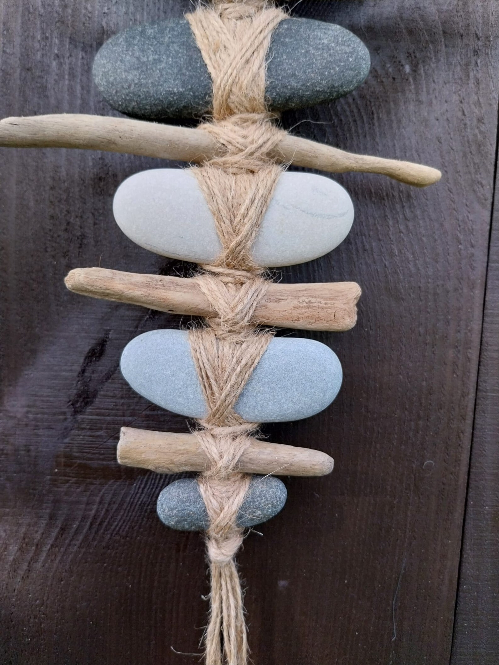 Driftwood and Sea Rock Wall Decor.natural Beach Stone and Driftwood ...
