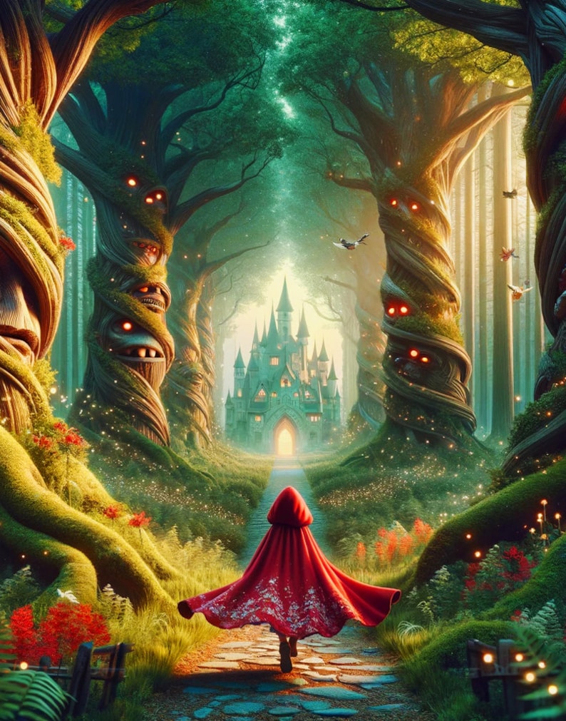Enchanted Journey - Little Red Riding Hood Reimagined - Digital Art ...