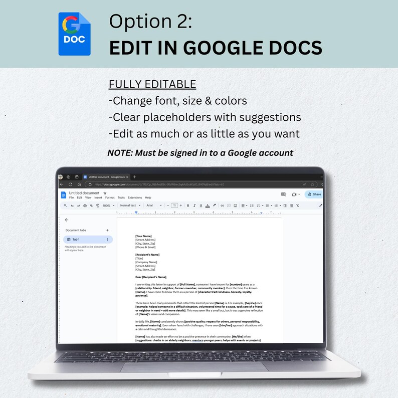 Character Reference Letter Template 3 Pack, Letter of Recommendation ...