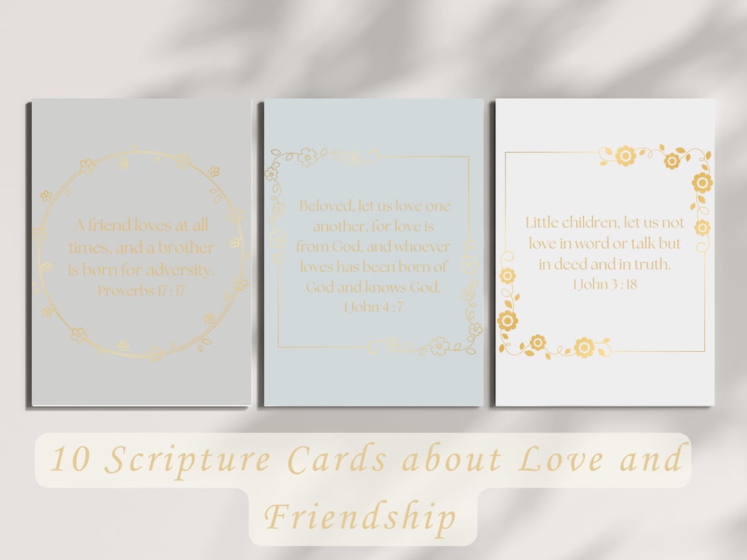 Friendship Scripture Cards Printable, Best Friend Gift, Friendship Gift ...