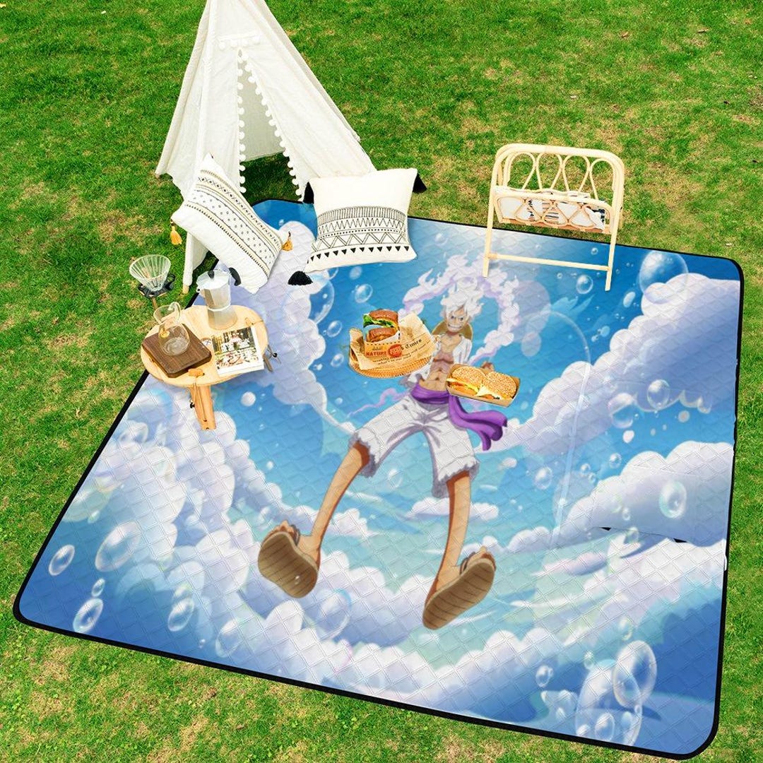 Luffy One Piece Anime Zipper Style Picnic Mat Waterproofing and Heat ...