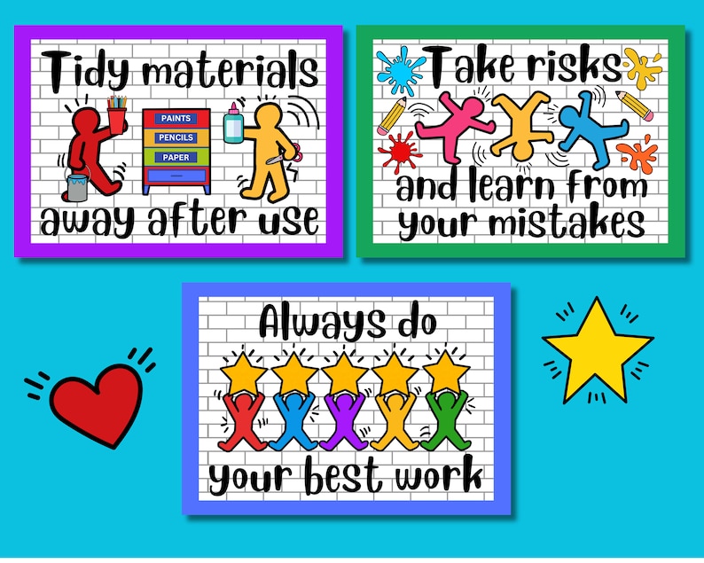 Classroom Rules Posters - Art Classroom Rules Posters - Keith Haring ...