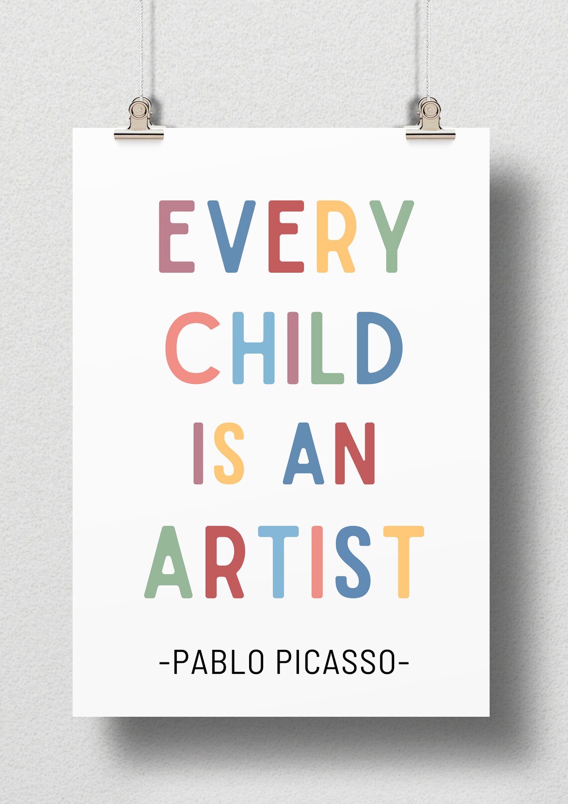 Picasso Qotation Print - Art Classroom Poster - Art Class Decor - Etsy