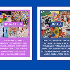 Art Classroom Posters, Media Information Posters for Art Class, Bright ...