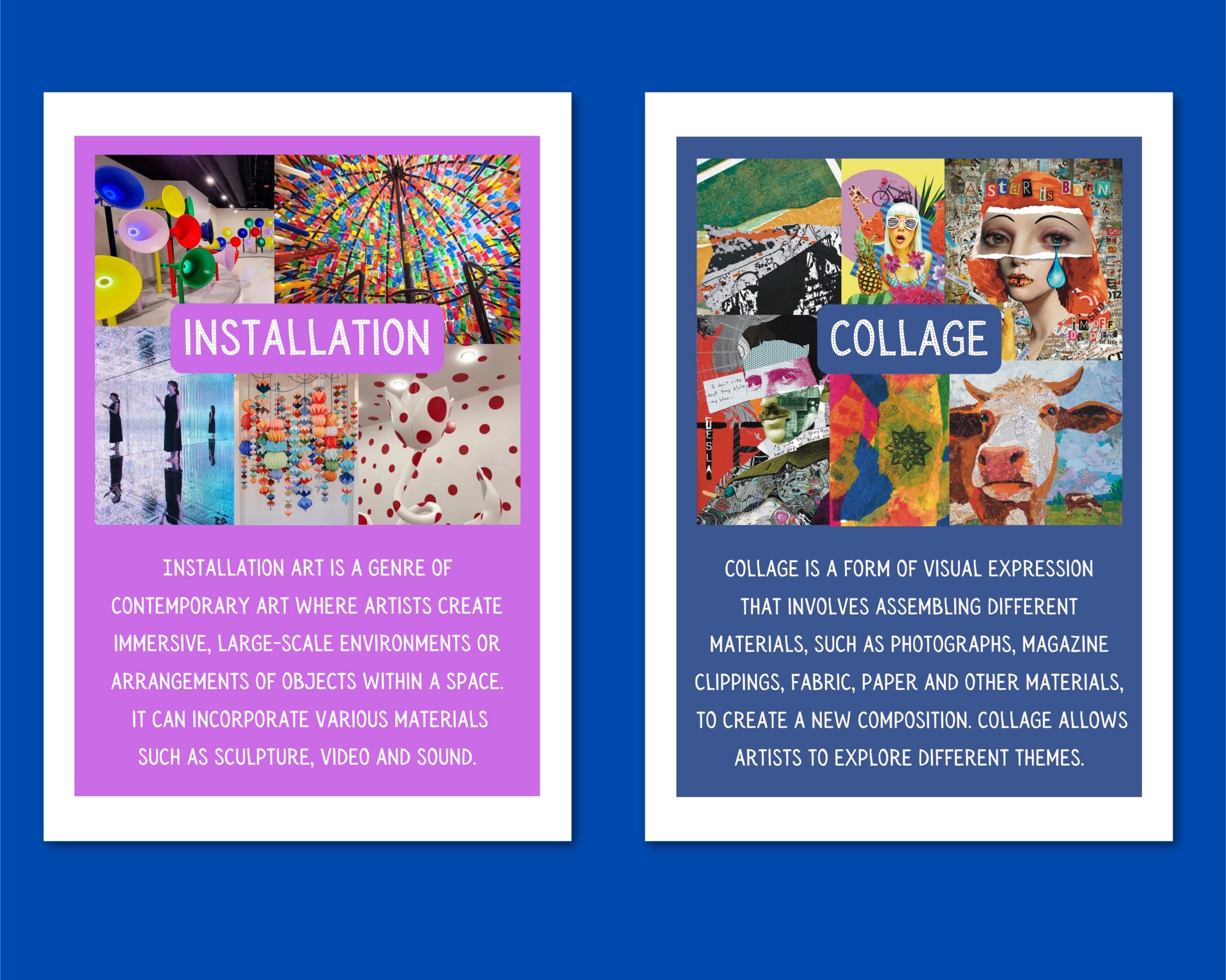 Art Classroom Posters, Media Information Posters for Art Class, Bright ...