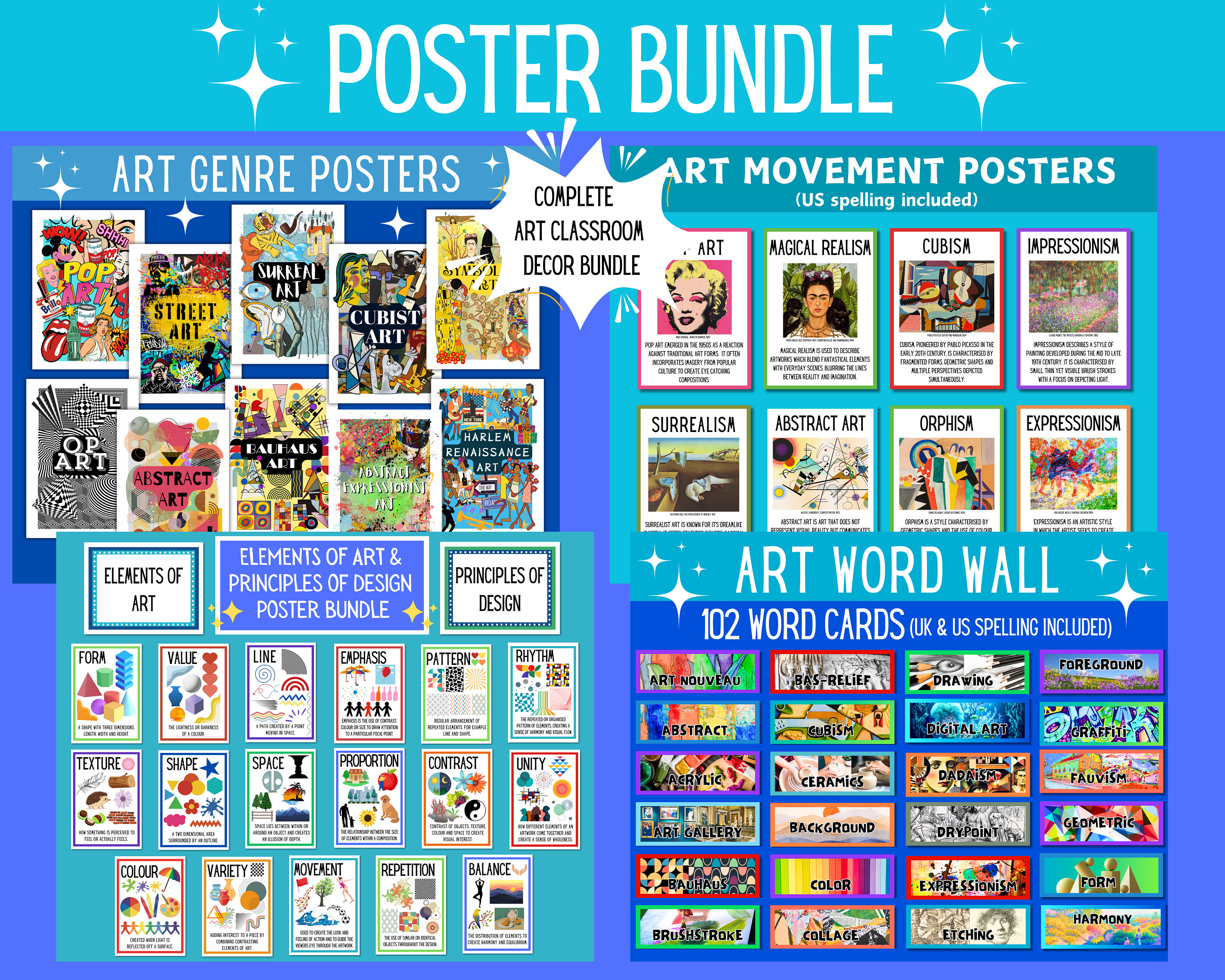 Art Classroom Poster Bundle - Art Classroom Posters - Art Teaching ...