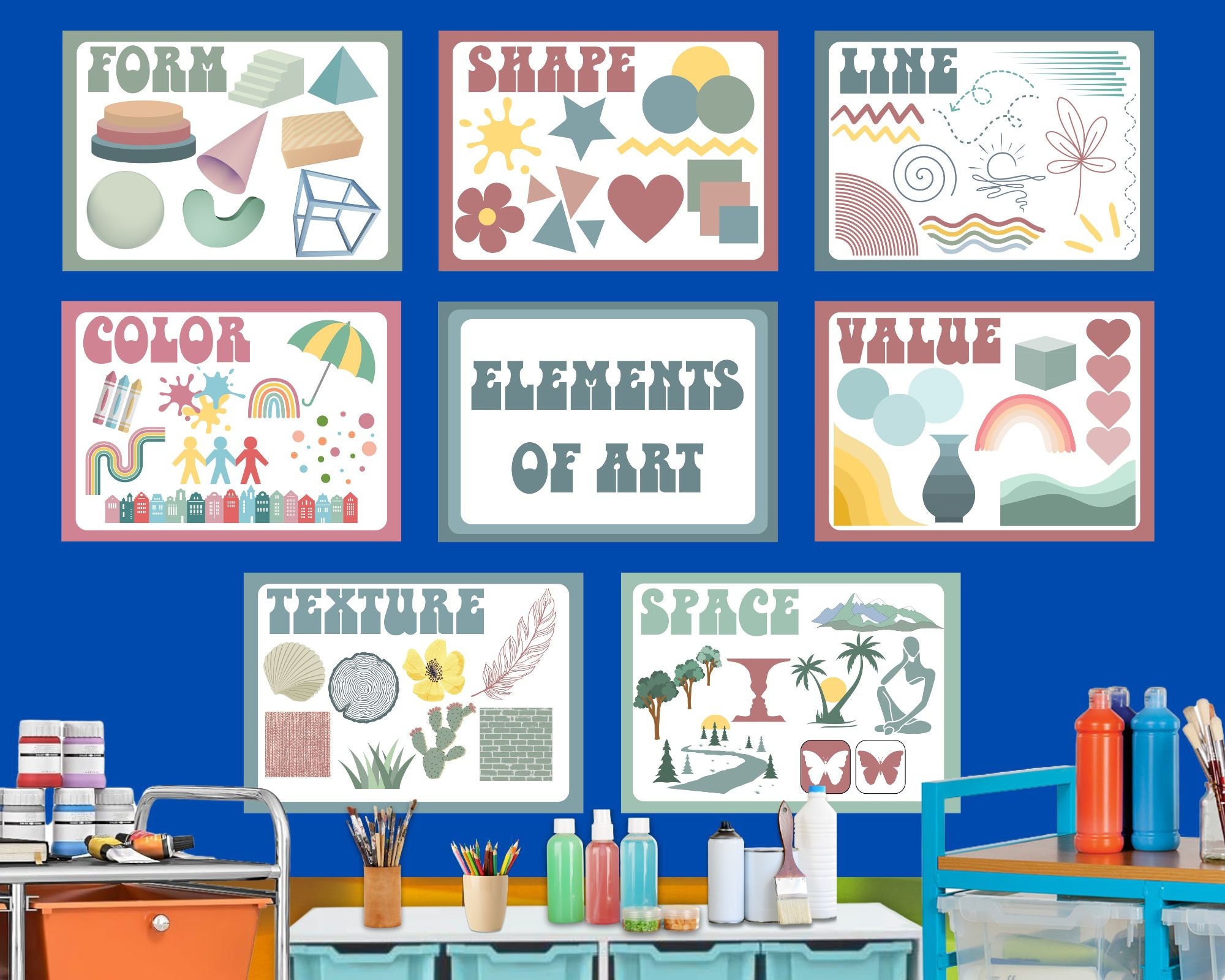 Elements of Art Posters, Art Teaching Posters, Instant Download & Print ...
