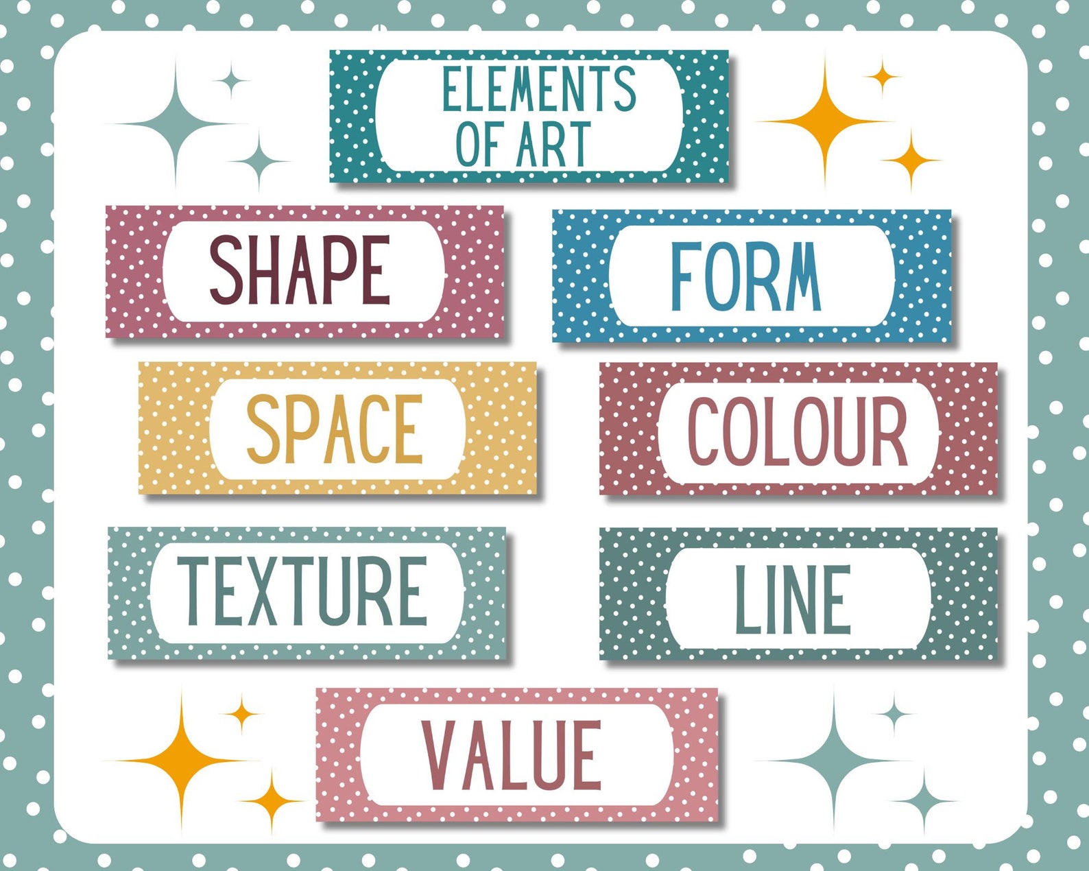 Wall Art Words, Elements of Art and Principles of Design Wall Words ...