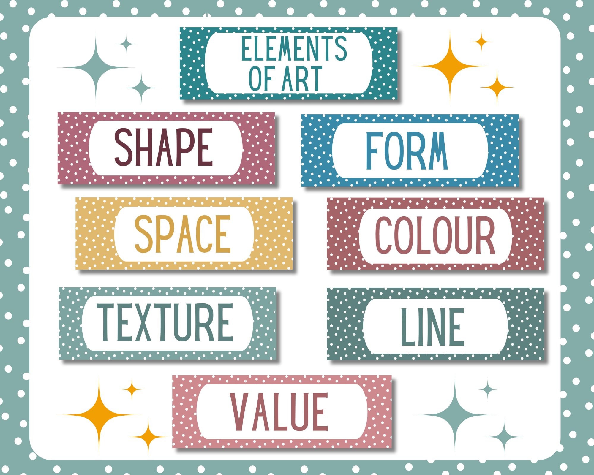 Wall Art Words, Elements of Art and Principles of Design Wall Words ...