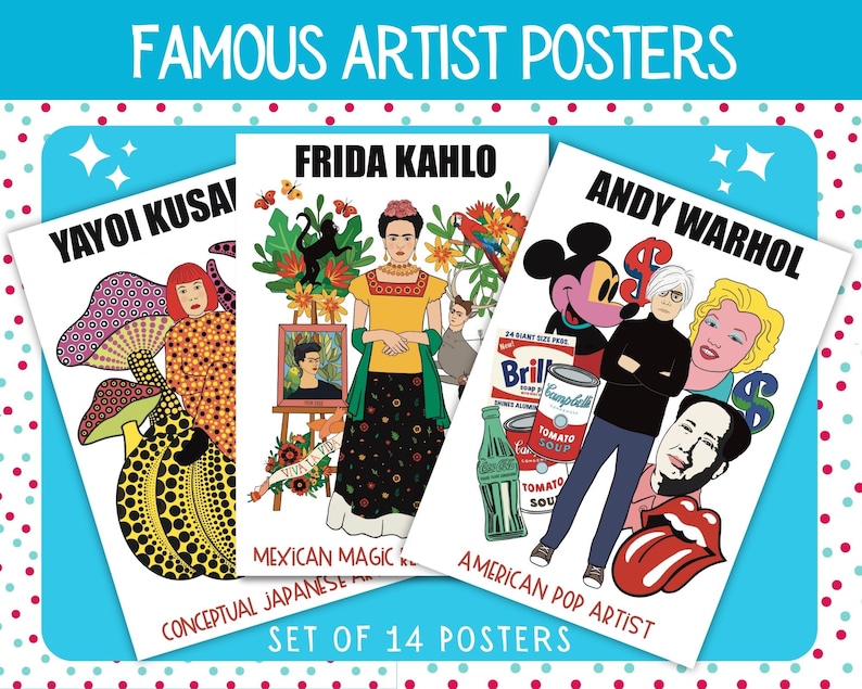 Art Room Posters, Famous Artist Posters Prints for Art Classroom ...