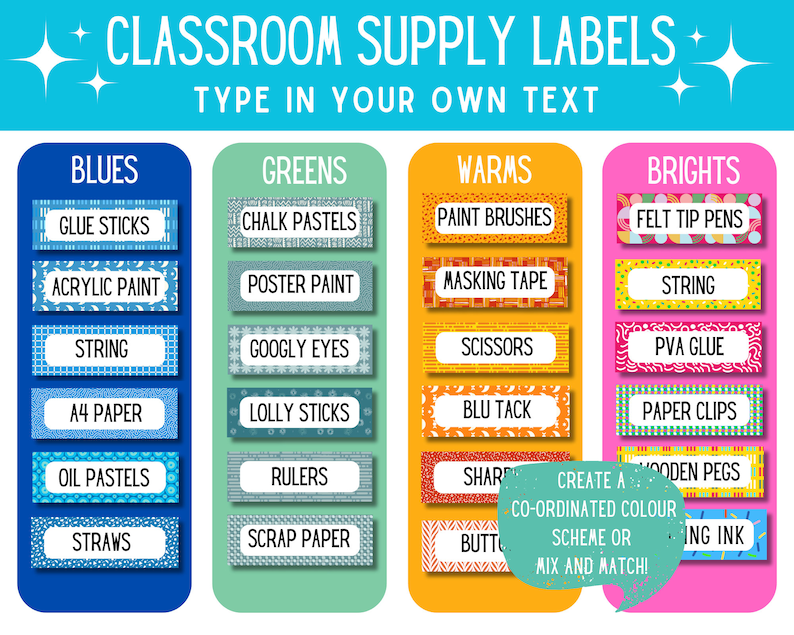 Classroom Supply Labels, Teacher Labels, Tray Labels for Classroom ...