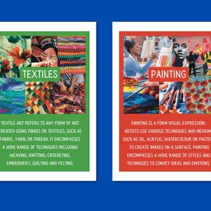 Art Classroom Posters, Media Information Posters for Art Class, Bright ...