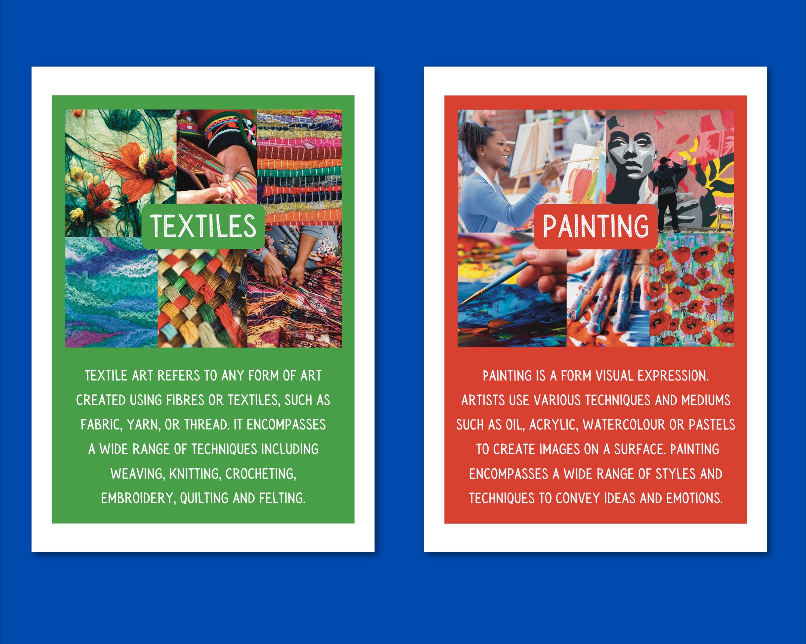 Art Classroom Posters, Media Information Posters for Art Class, Bright ...