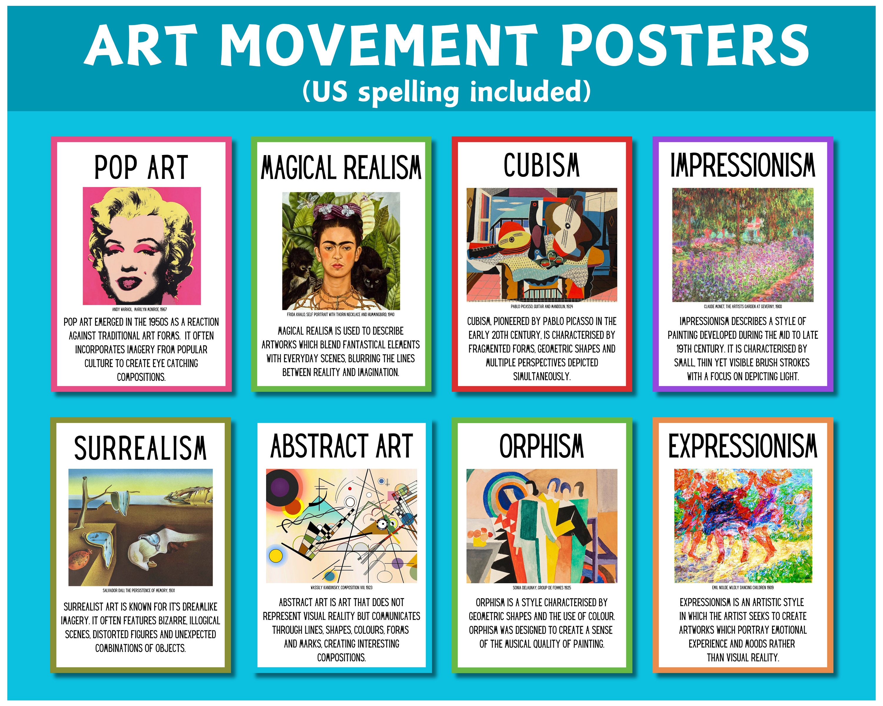 Art Classroom Poster Bundle - Art Classroom Posters - Art Teaching ...