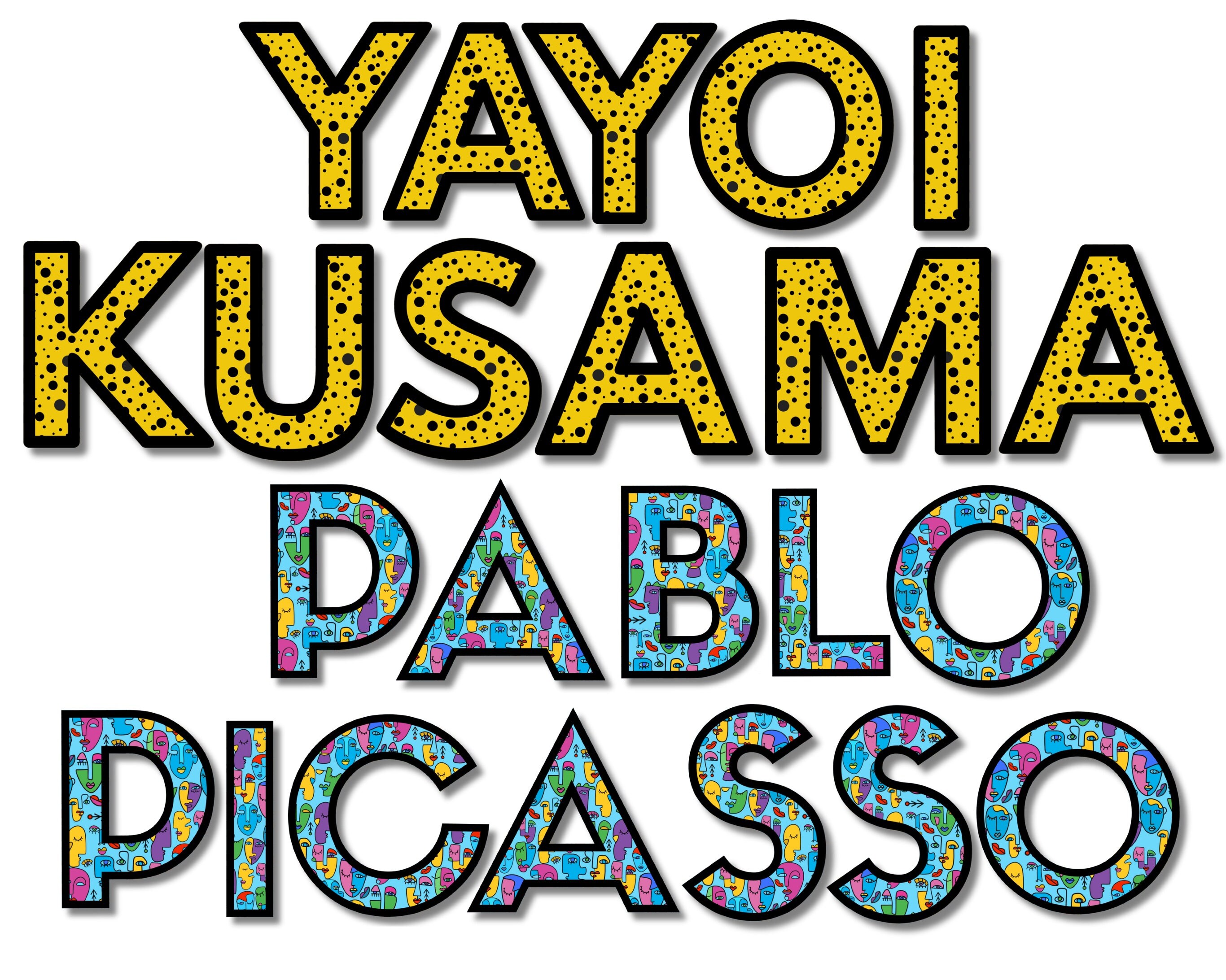 Artist Display Lettering, Themed Display Lettering, Art Classroom Decor ...