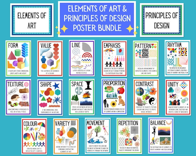 Elements of Art & Principles of Design Poster Set - Etsy