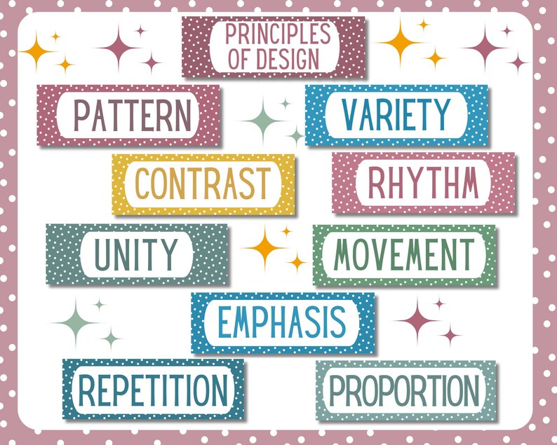 Wall Art Words, Elements of Art and Principles of Design Wall Words ...