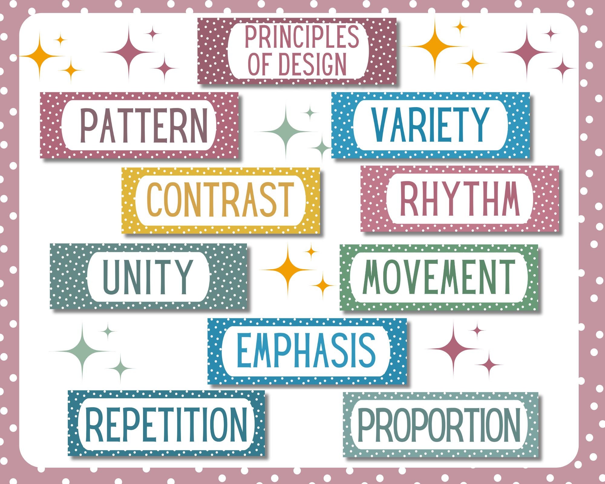 Wall Art Words, Elements of Art and Principles of Design Wall Words ...