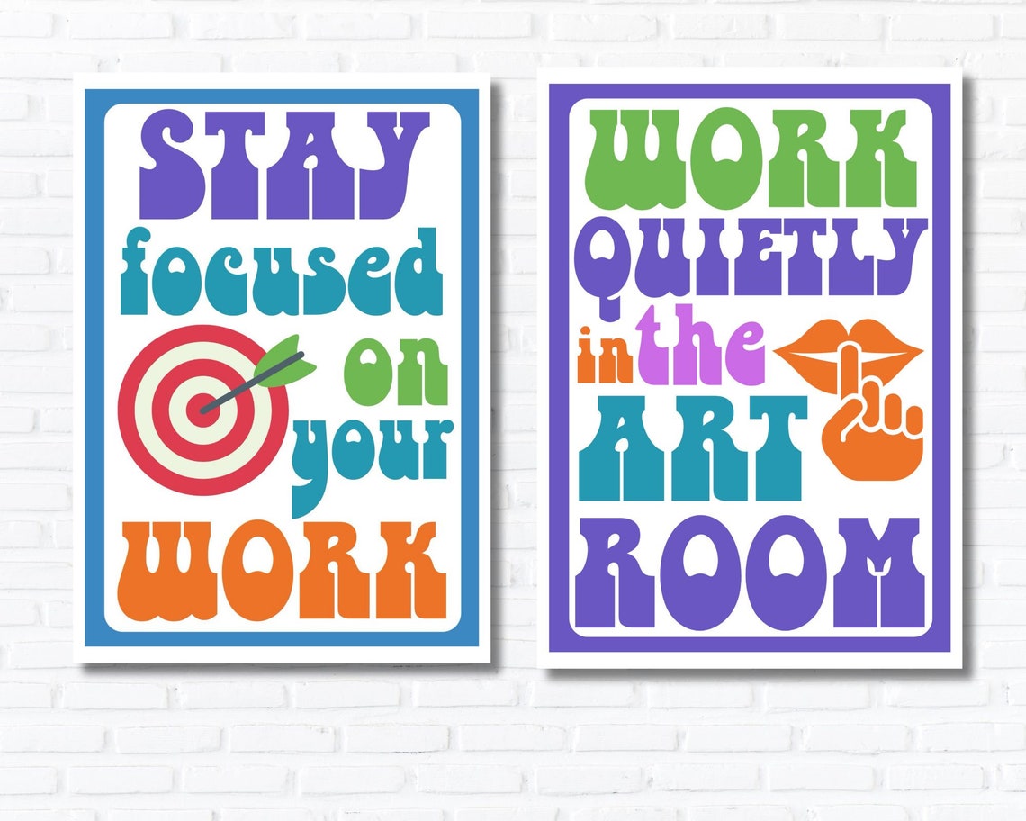 Art Classroom Rules Posters, Primary, Elementary and Middle School Art ...