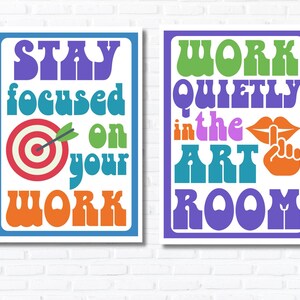 Art Classroom Rules Posters, Primary, Elementary and Middle School Art ...