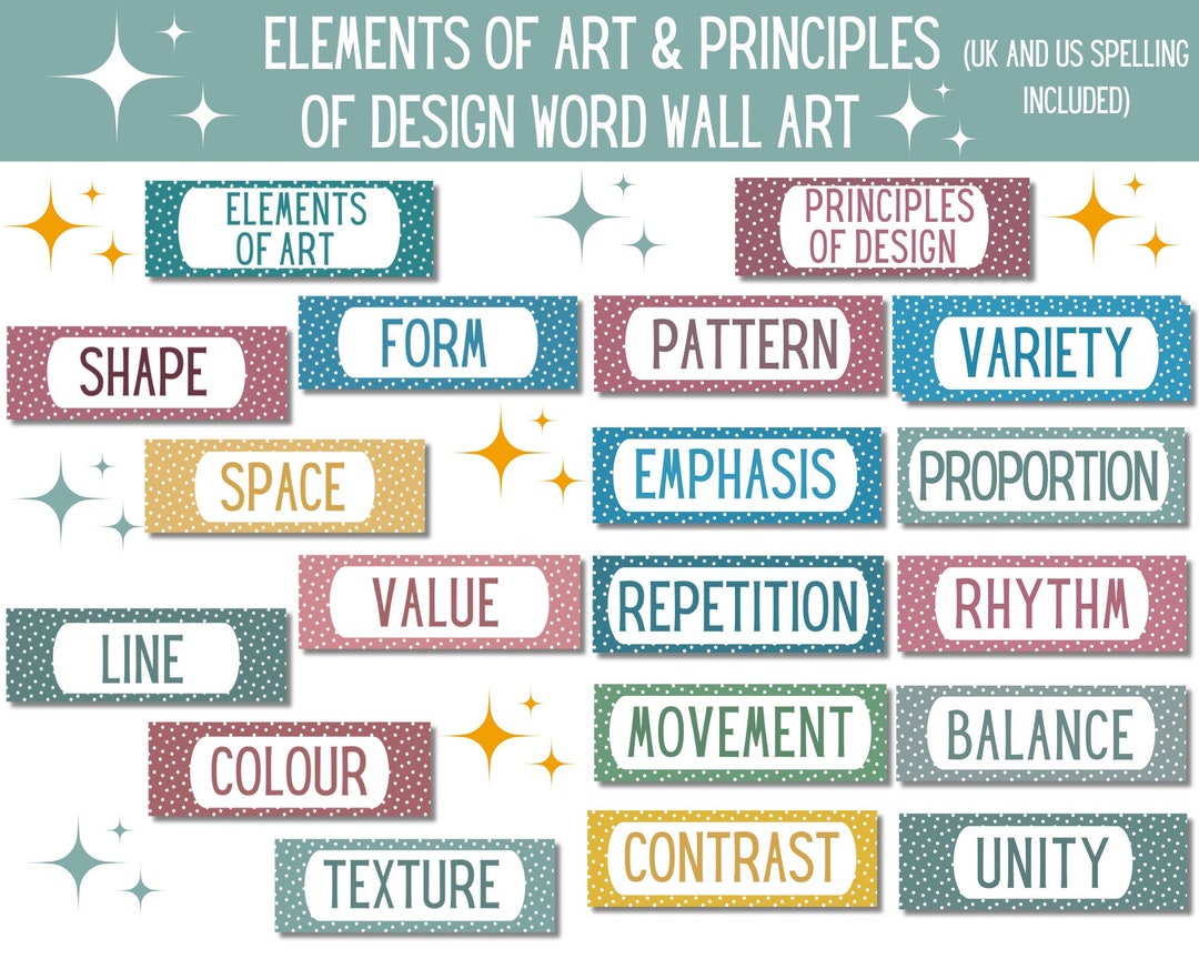 Wall Art Words, Elements of Art and Principles of Design Wall Words ...