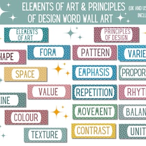 Wall Art Words, Elements of Art and Principles of Design Wall Words ...