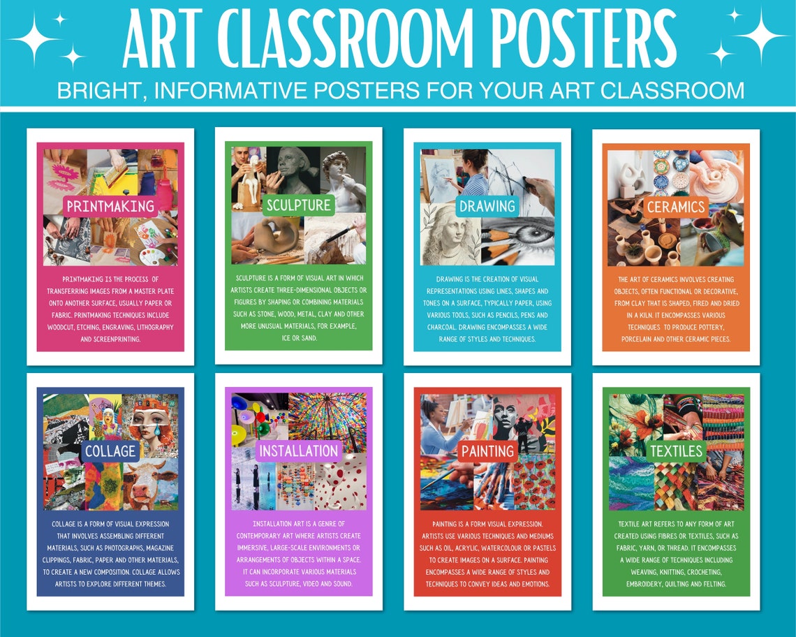 Art Classroom Bundle, Art Classroom Decor Bundle, Art Classroom Posters ...