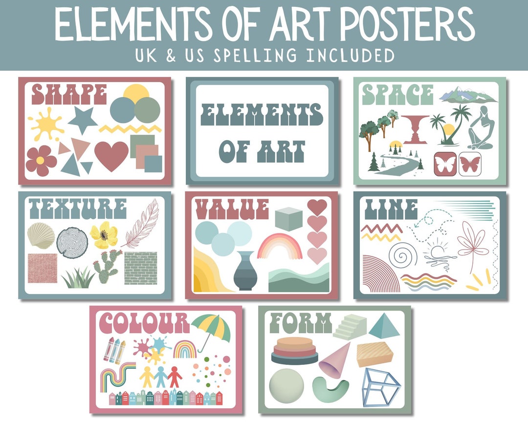 Elements of Art Posters, Art Teaching Posters, Instant Download & Print ...