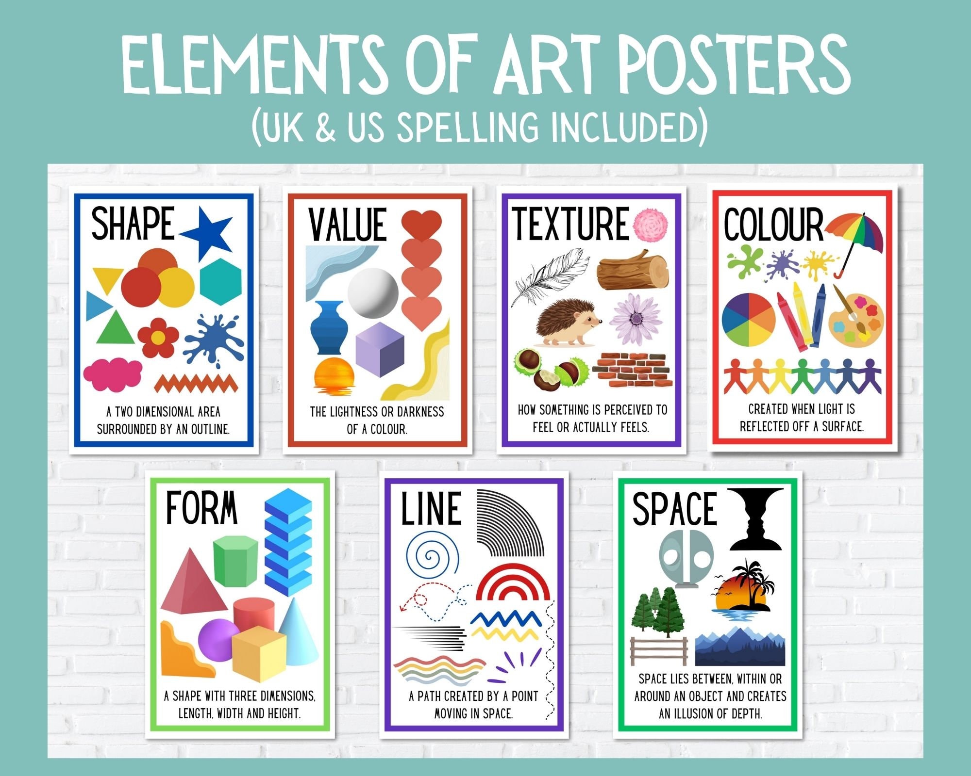 Elements of Art Posters, Art Classroom Decor, Printable Download, Art Class Posters - Etsy