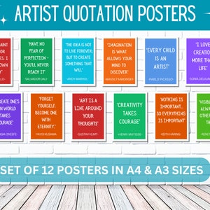 Artist Quotation Posters, Posters for Art Room, Famous Artist Posters ...