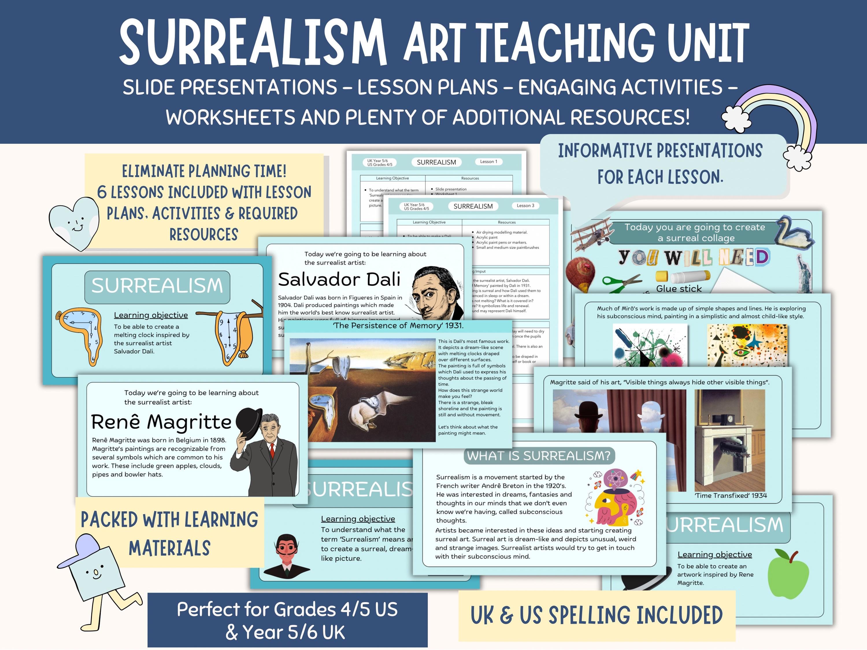 Surrealism Art Teaching Unit-6 Full Lessons With Slideshow ...