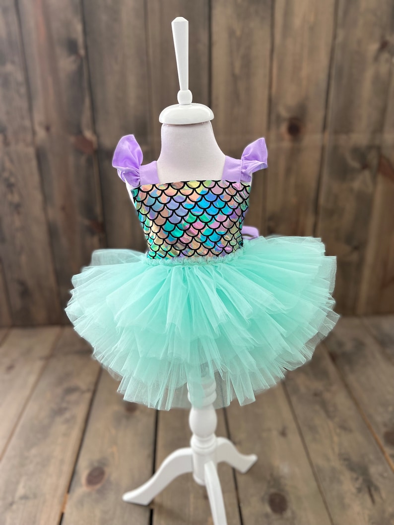 Handmade Mermaid Costume: Baby Romper Dress, Birthday Photoshoot Outfit ...
