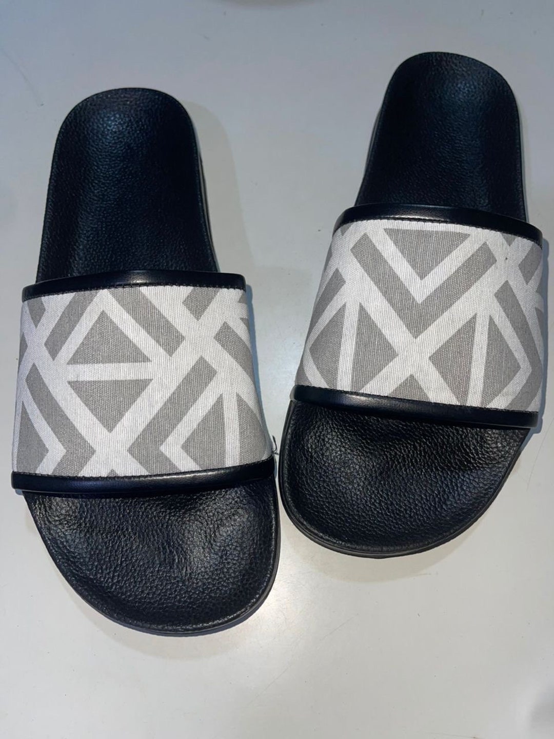 Black Sandal With Traditional African Patterns, Handmade by Artisans in ...