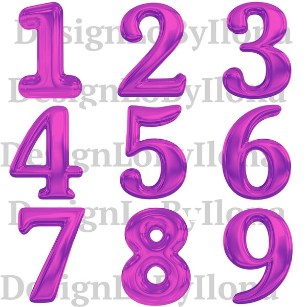 Purple Numbers - Etsy UK